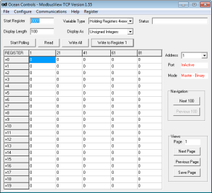 Ocean Controls > Software > ModbusView TCP Software
